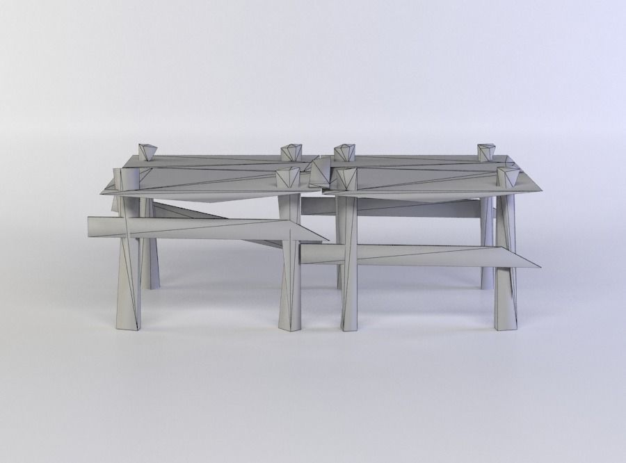 3D model Wooden square platform VR / AR / low-poly | CGTrader