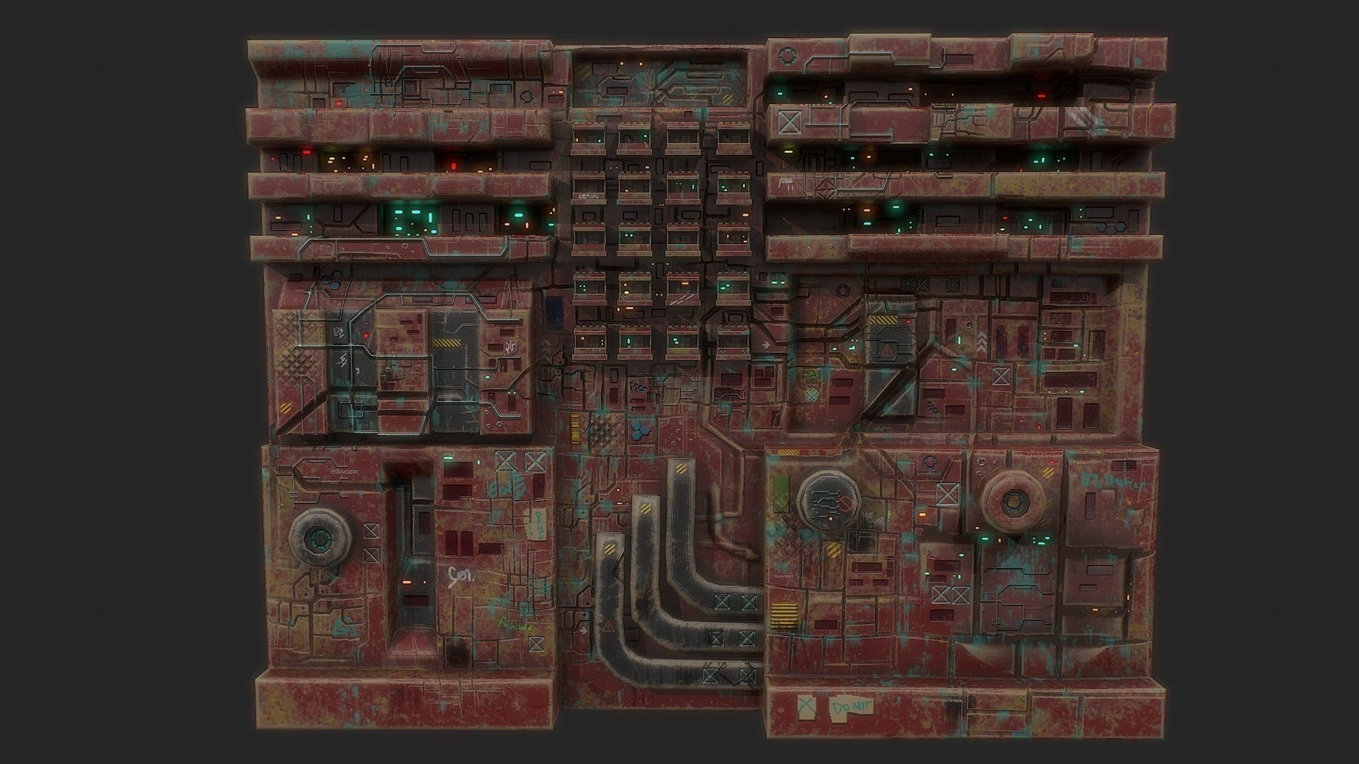 3D model 3d low poly sci fi building facade VR / AR / low-poly | CGTrader