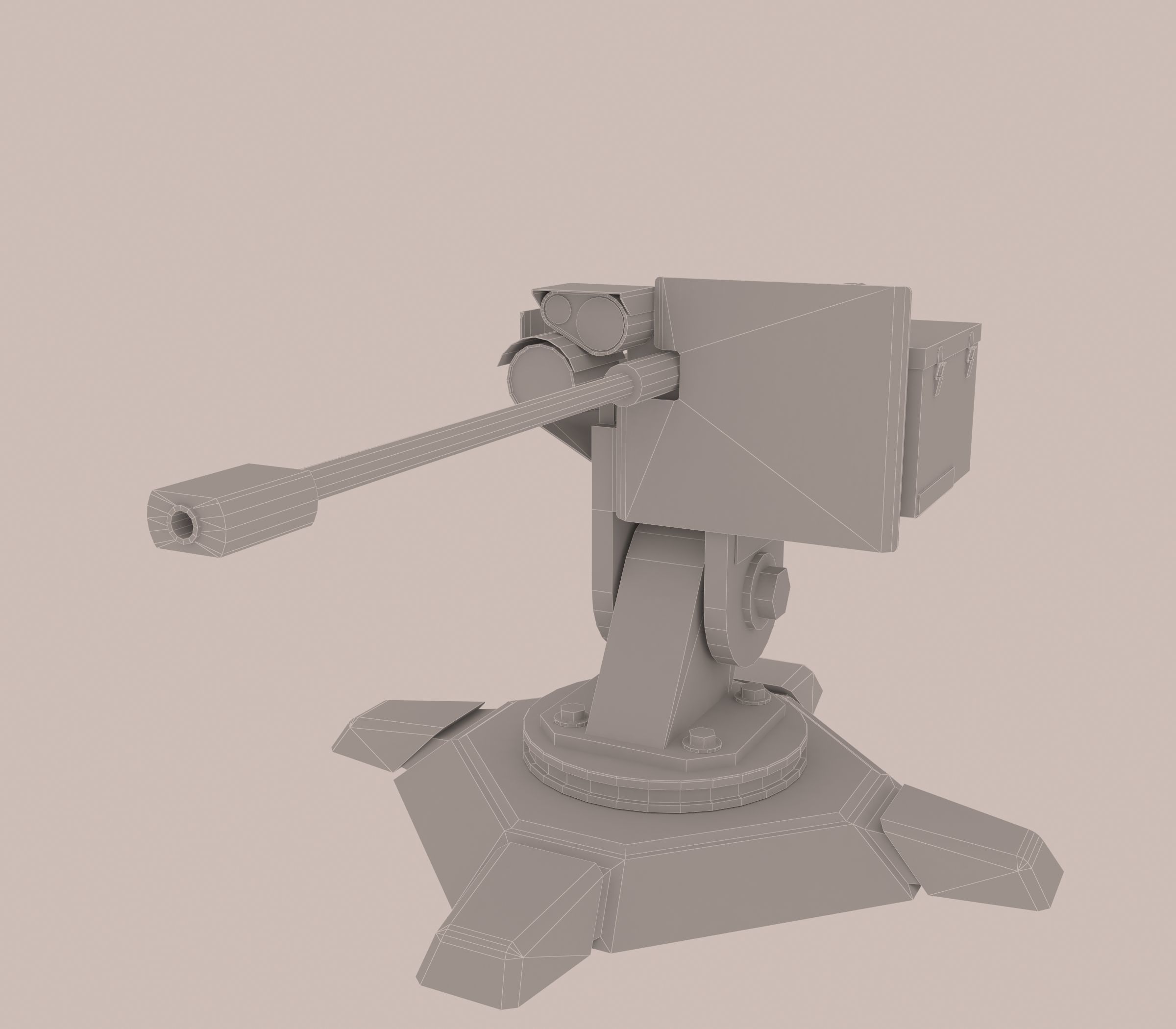 3D model Combat automatic turret VR / AR / low-poly | CGTrader