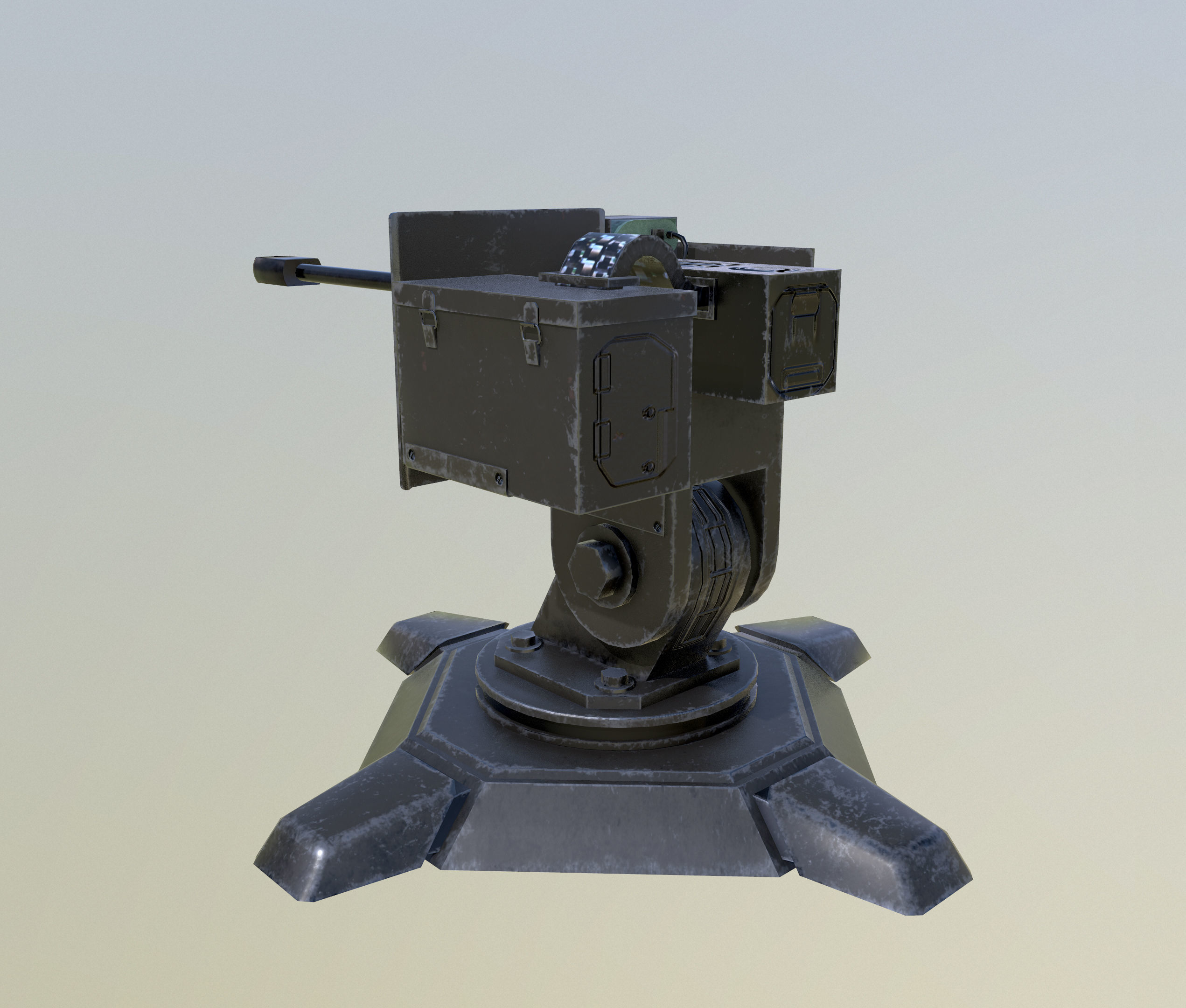 3D model Combat automatic turret VR / AR / low-poly | CGTrader