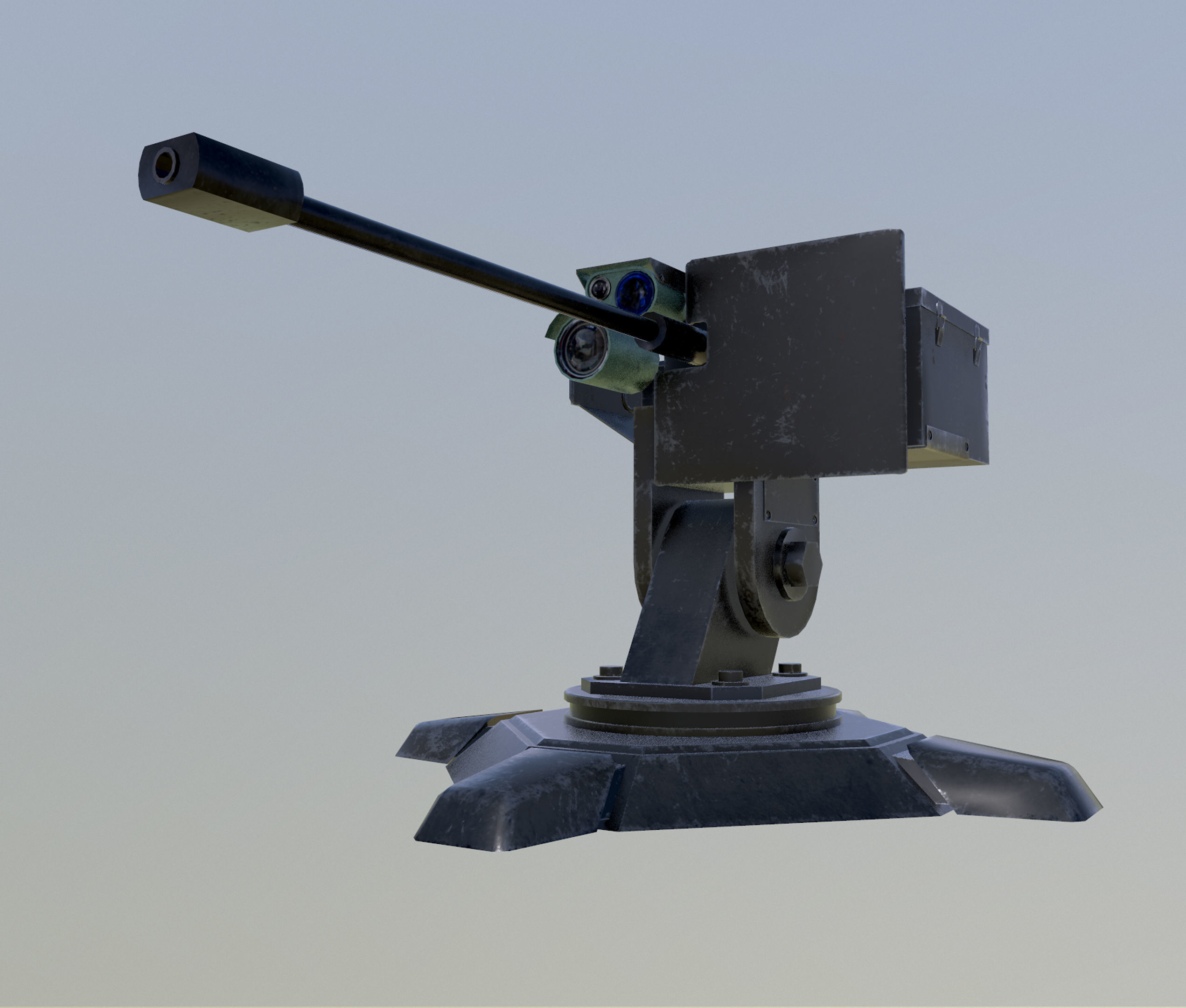 3D model Combat automatic turret VR / AR / low-poly | CGTrader
