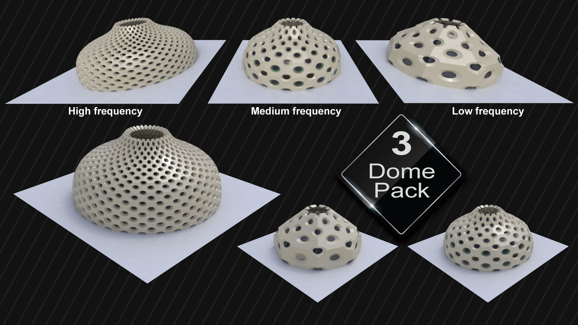 Dome variations high frequency low frequency pointed 3D model | CGTrader