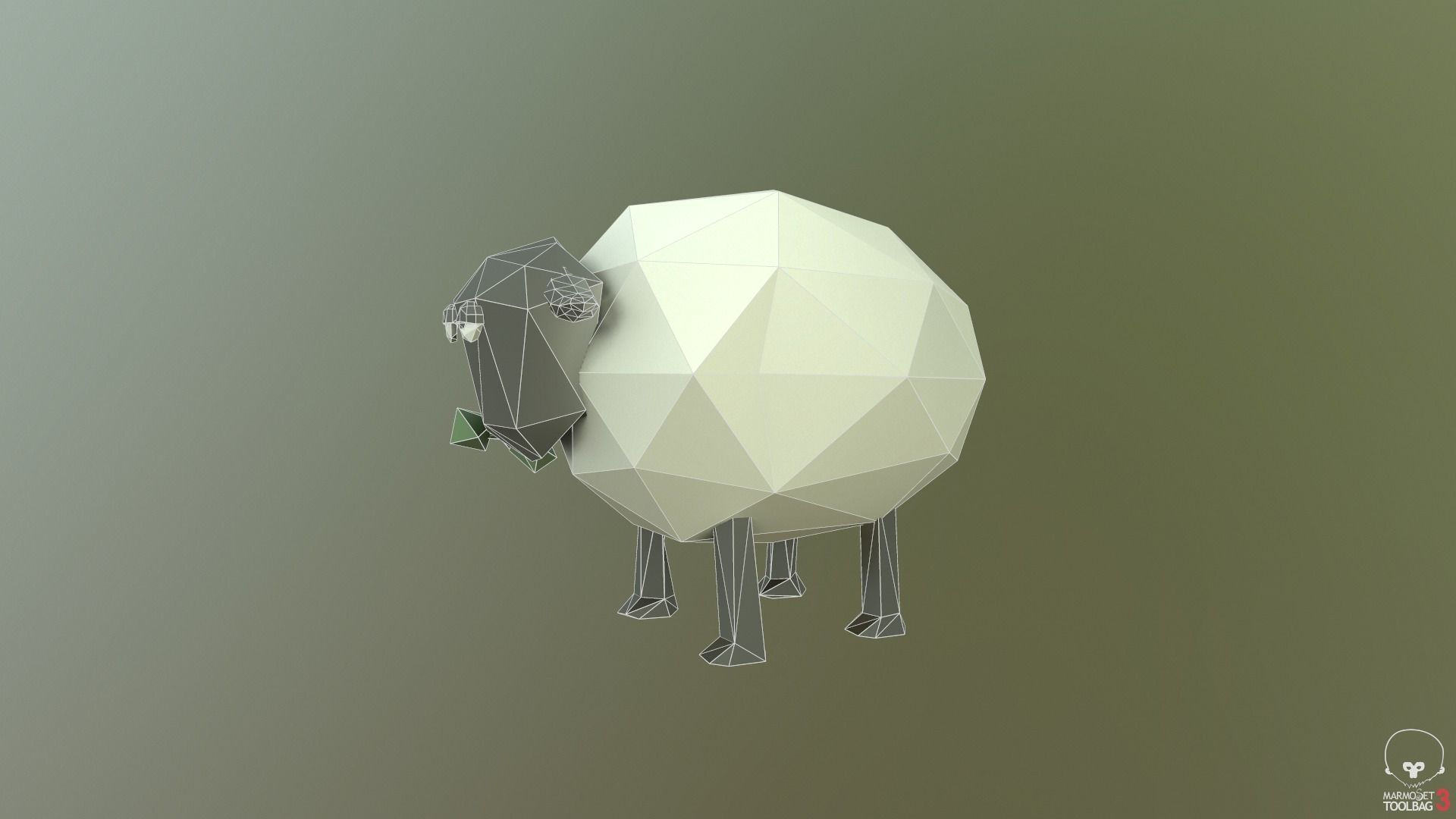 3D model Low-poly Sheep in style VR / AR / low-poly rigged animated ...