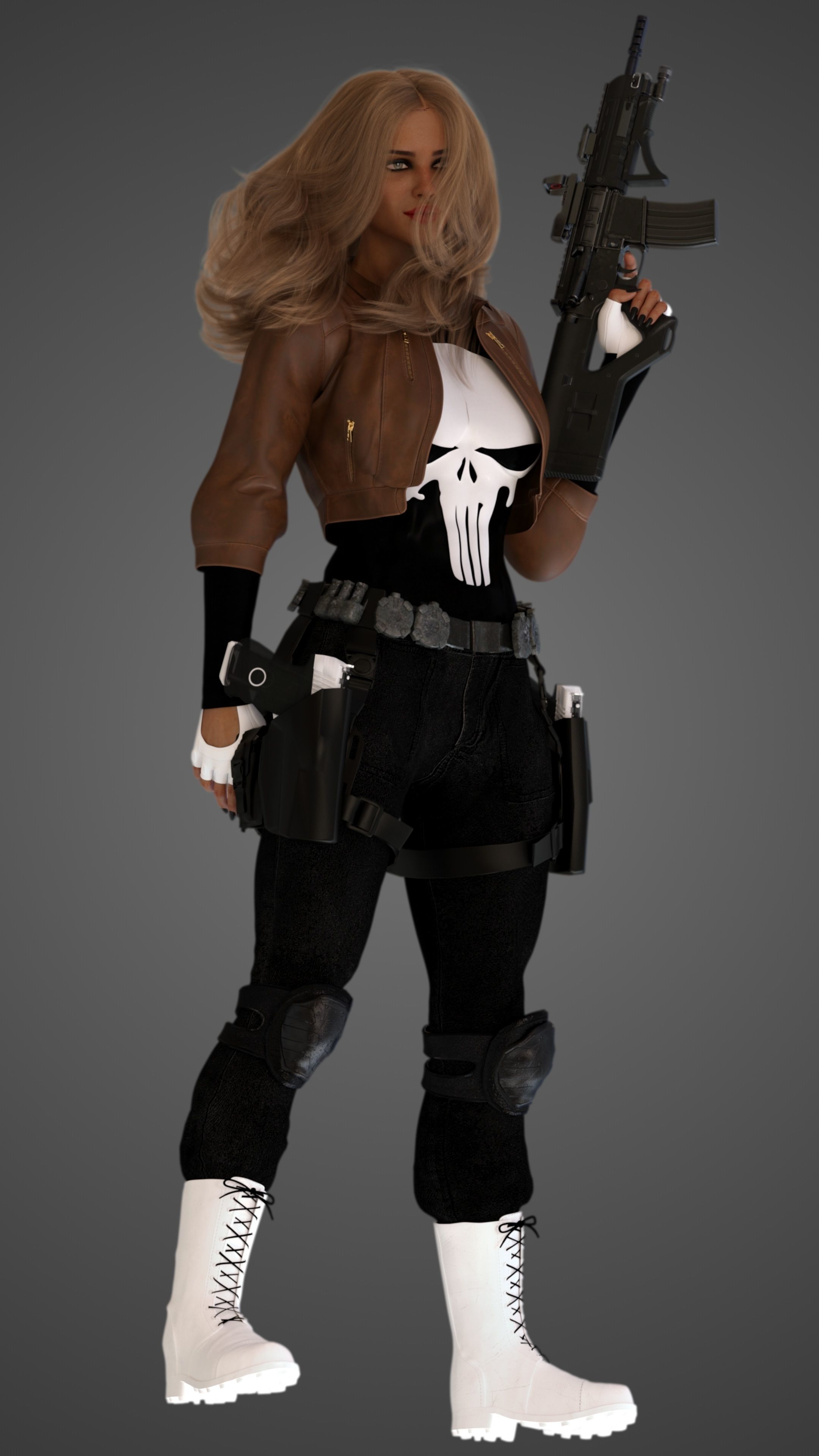 Lady Punisher -Lynn Michaels- 3D model animated rigged | CGTrader