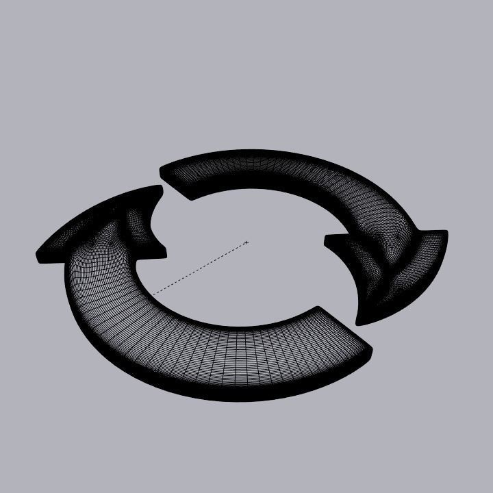 3D model Half circle arrow VR / AR / low-poly | CGTrader