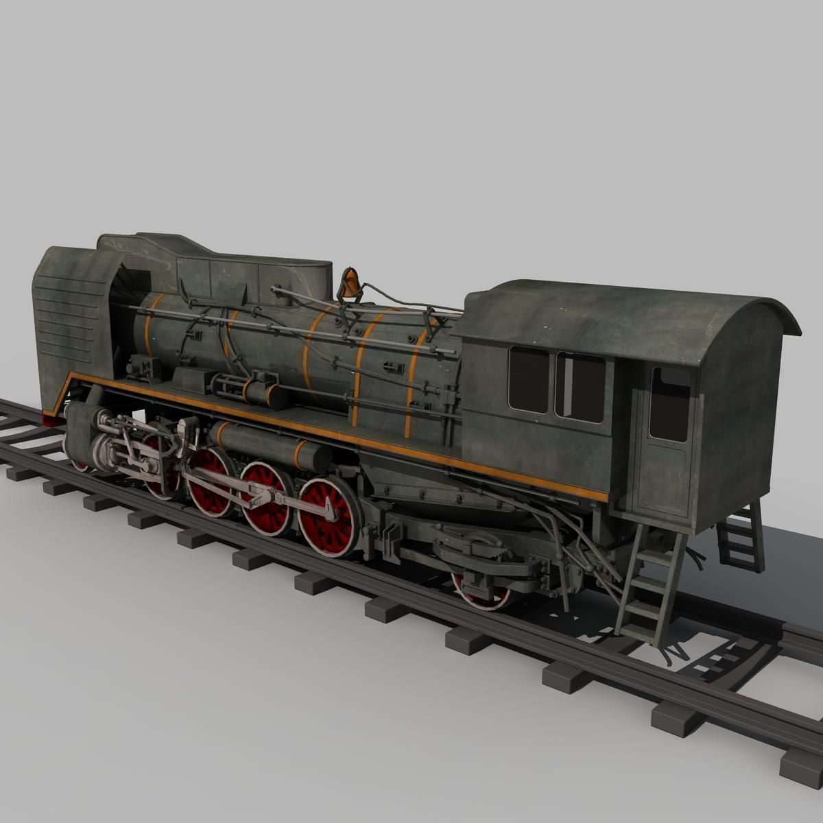 Old Steam Train 3D Model .max .obj .fbx - CGTrader.com