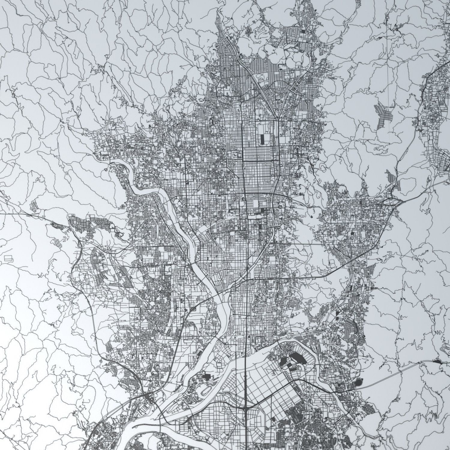 Kyoto Road Network and Streets 3D model | CGTrader