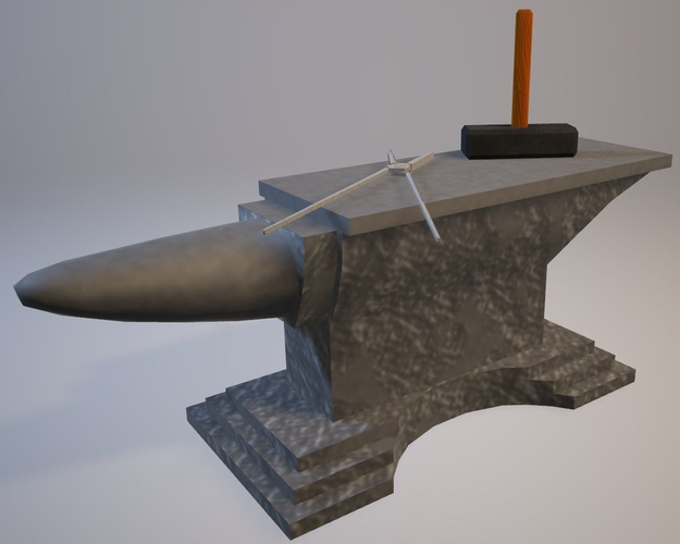 Anvil set with hammer free VR / AR / low-poly 3D model | CGTrader