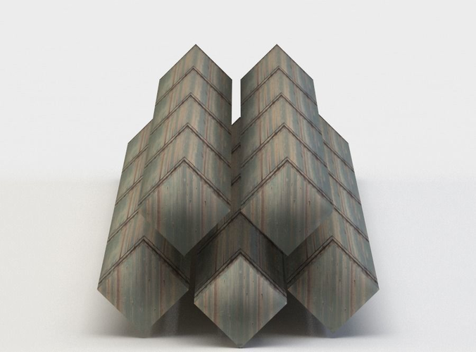 3D model Pipes set of wooden triangles VR / AR / low-poly | CGTrader