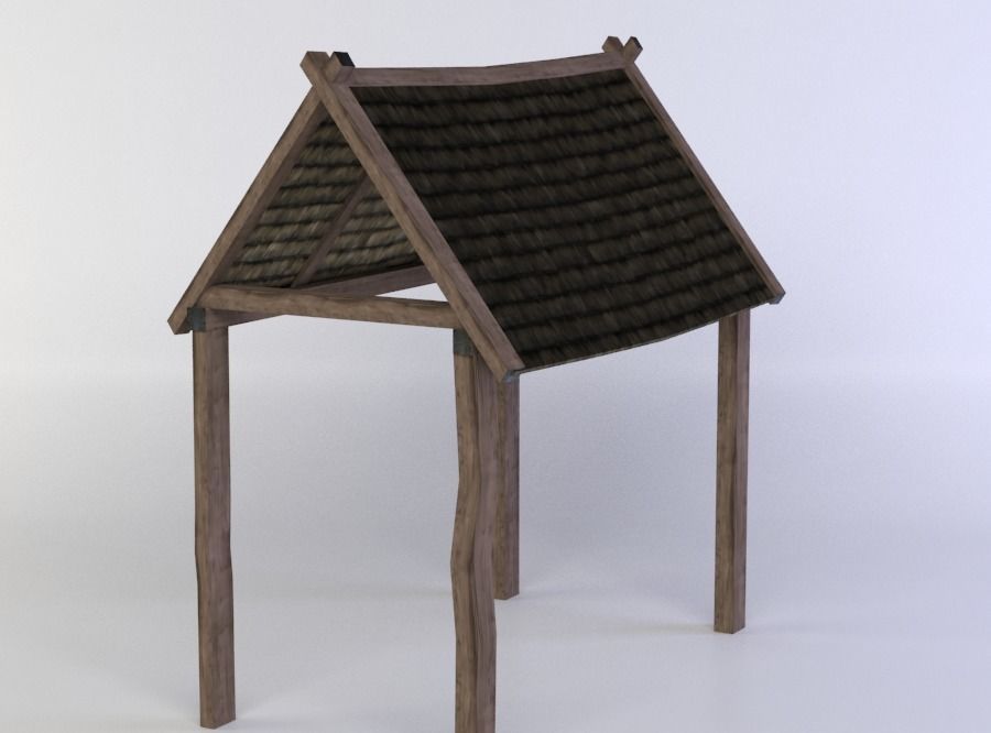 3D model Wooden roof VR / AR / low-poly | CGTrader