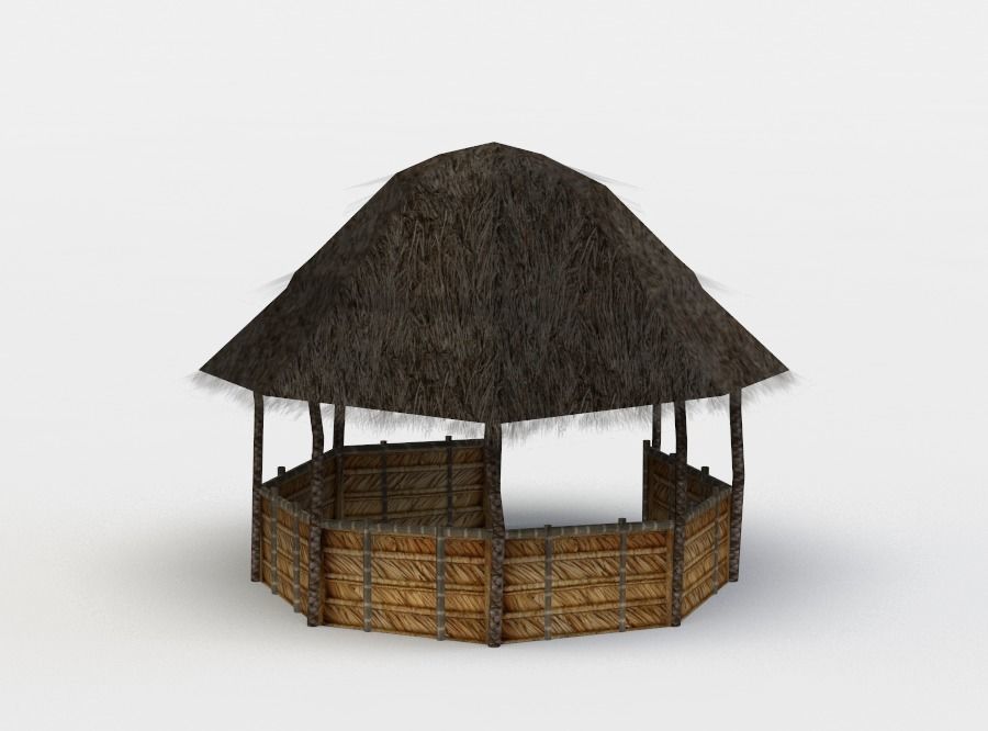 3D model Round hut VR / AR / low-poly OBJ FBX LWO DAE LXO