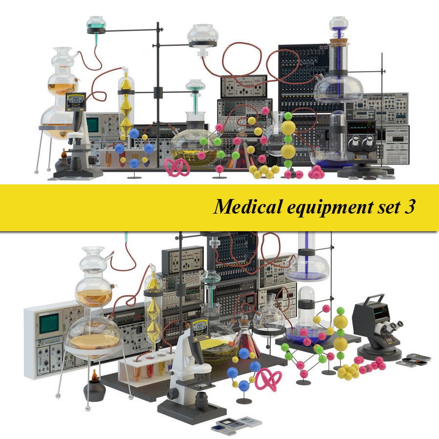 Medical laboratory set 3 3D model | CGTrader