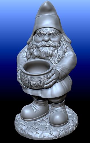 Gnome 1 holding bowl 3D model 3D printable | CGTrader