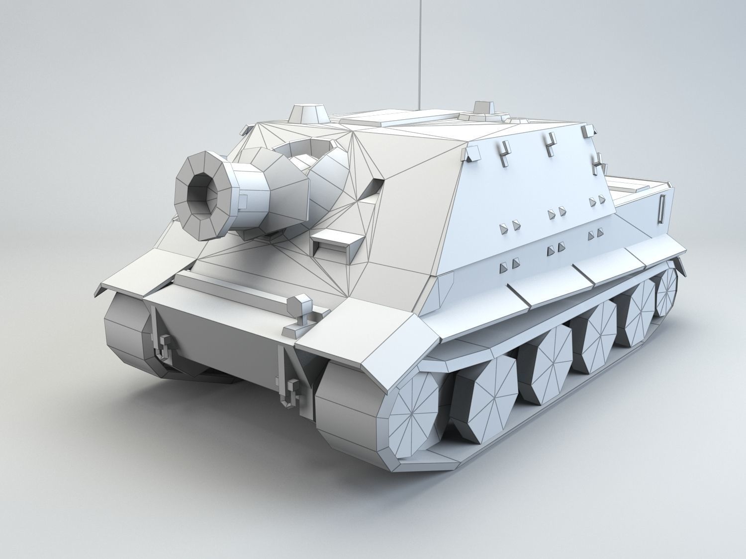 3D model Low Poly Sturmtiger ww2 german heavy assault mortar VR / AR ...