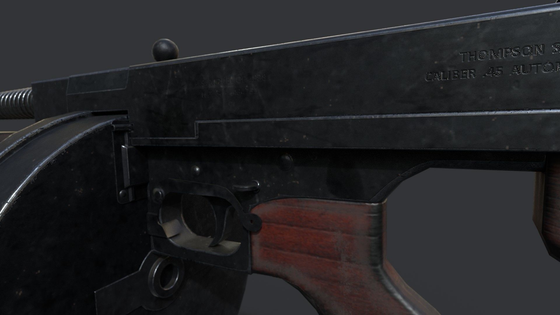 3D model Thompson gun of 1928 VR / AR / low-poly | CGTrader