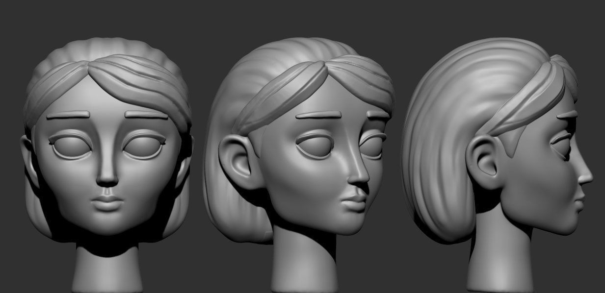 Cartoon heads 3D model 3D printable | CGTrader