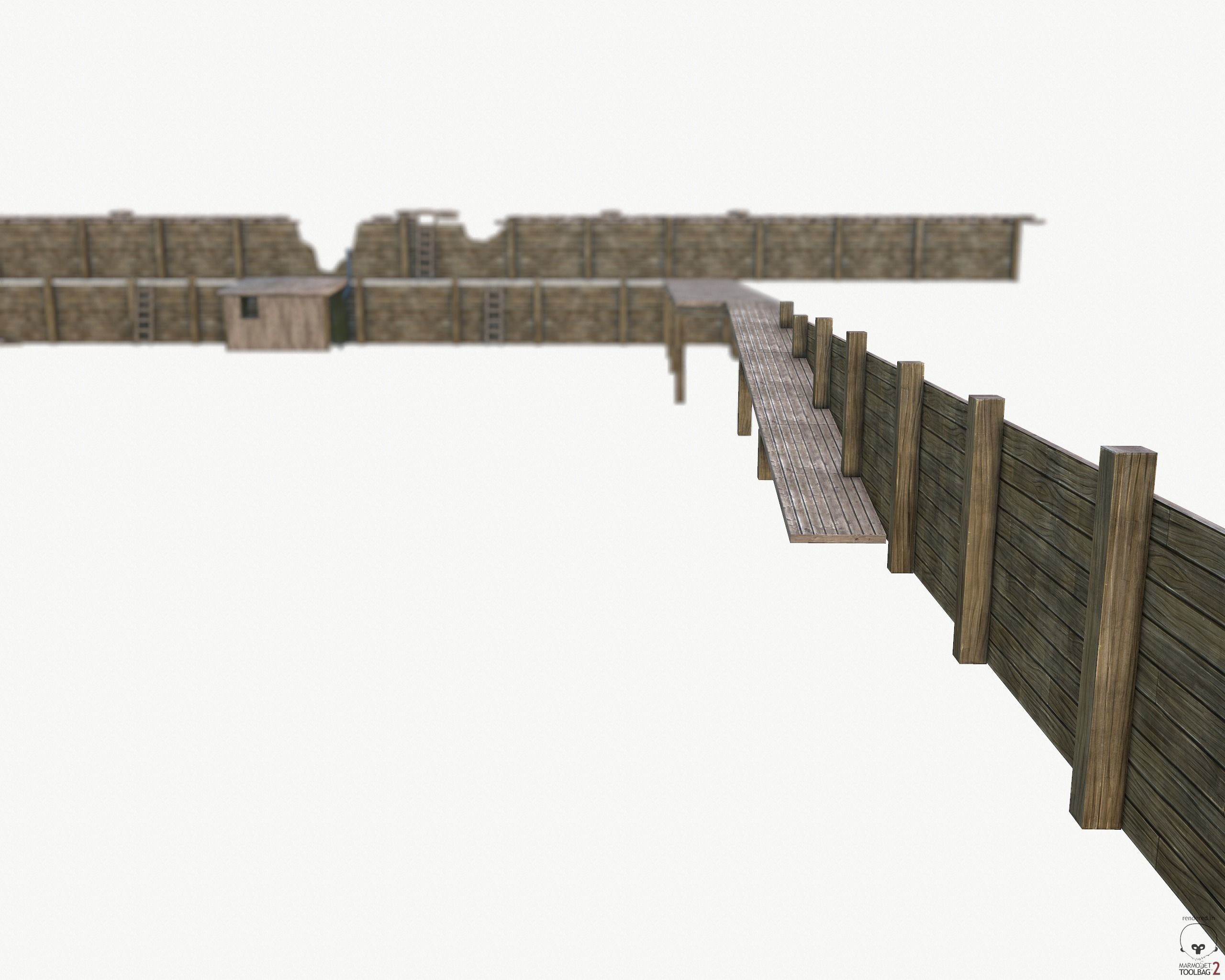 Trench System World War Modular free VR / AR / low-poly 3D model | CGTrader