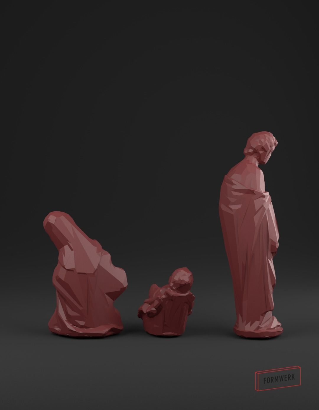 Nativity Crib figures - Low Poly 3D model 3D printable | CGTrader