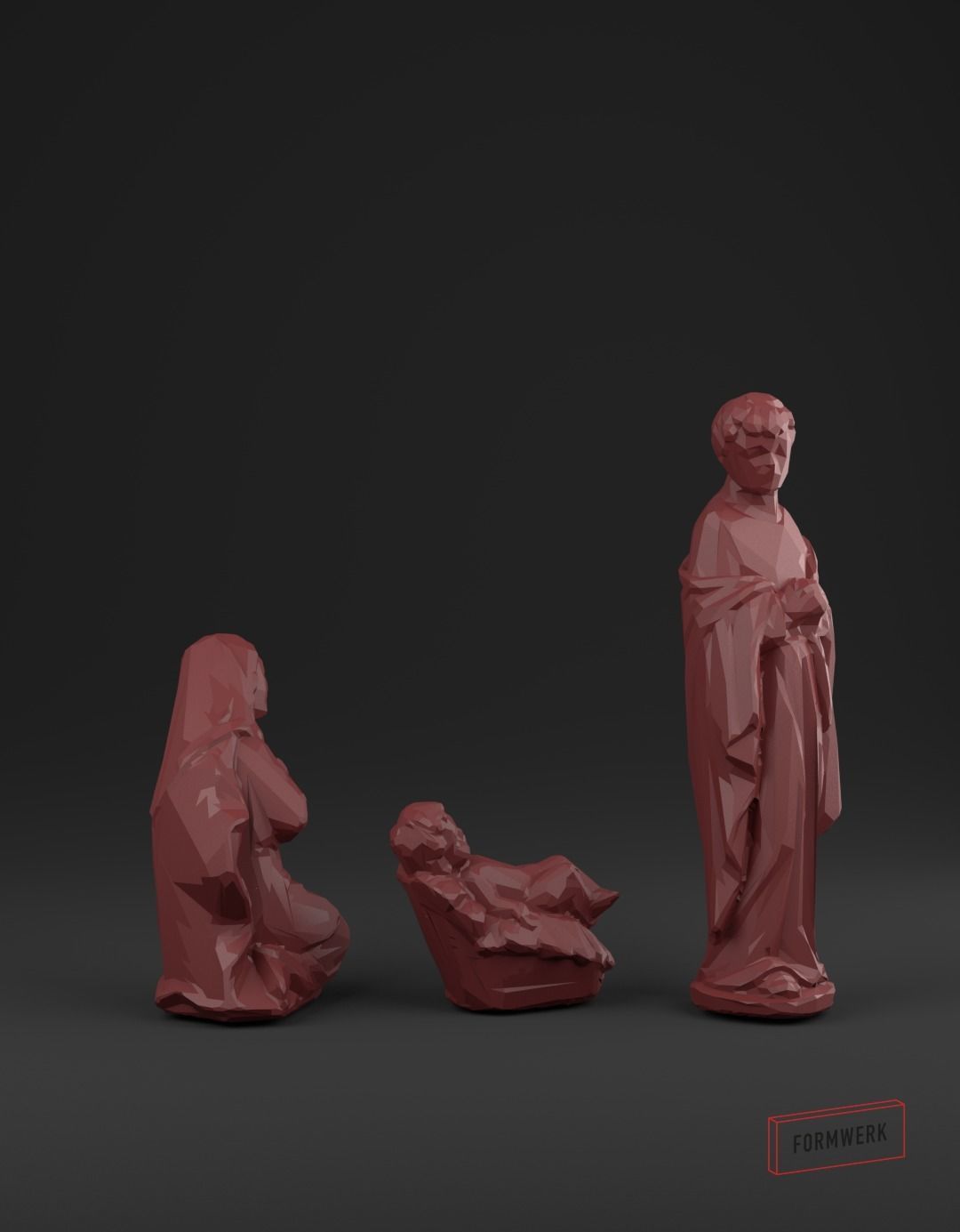 Nativity Crib figures - Low Poly 3D model 3D printable | CGTrader