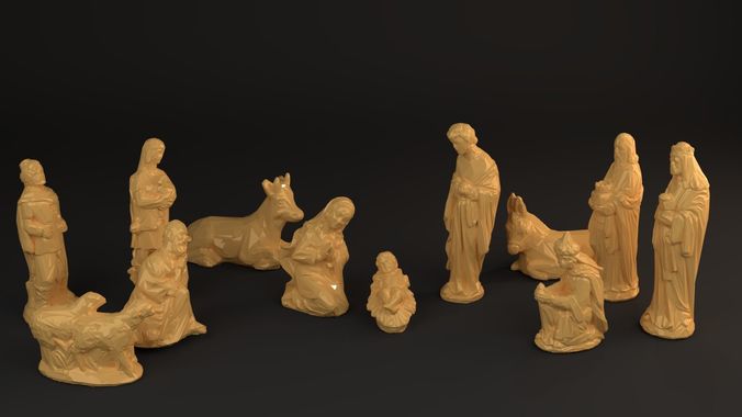 Nativity Crib figures - Low Poly 3D model 3D printable | CGTrader