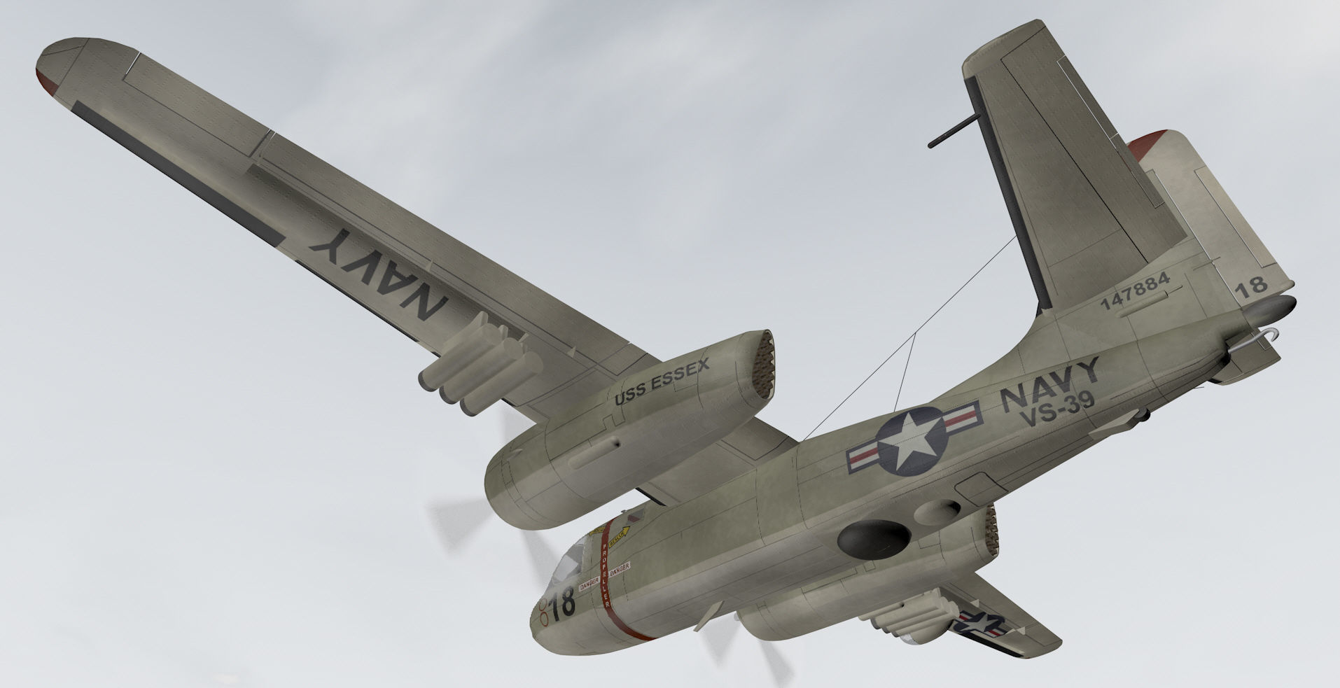 Grumman S2F-1 Tracker 3D model | CGTrader
