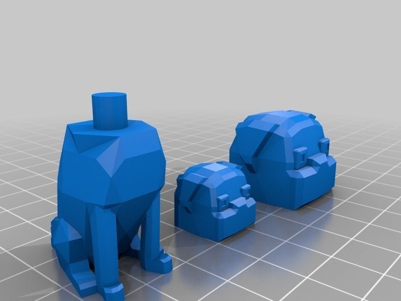 Low poly pug with replaceable head free 3D model 3D printable | CGTrader