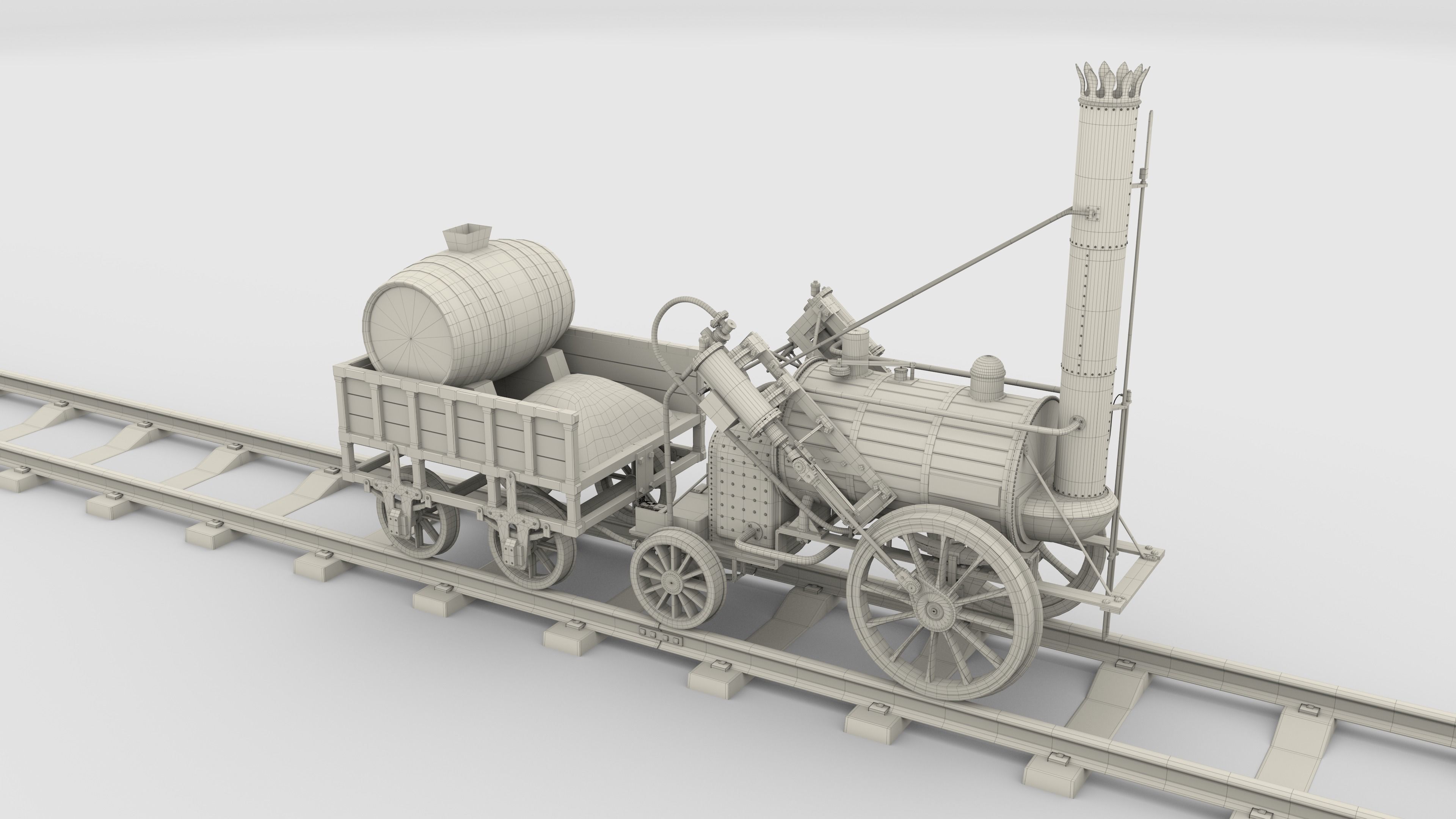 The Stephenson Animated Rocket Locomotive 3D model animated | CGTrader