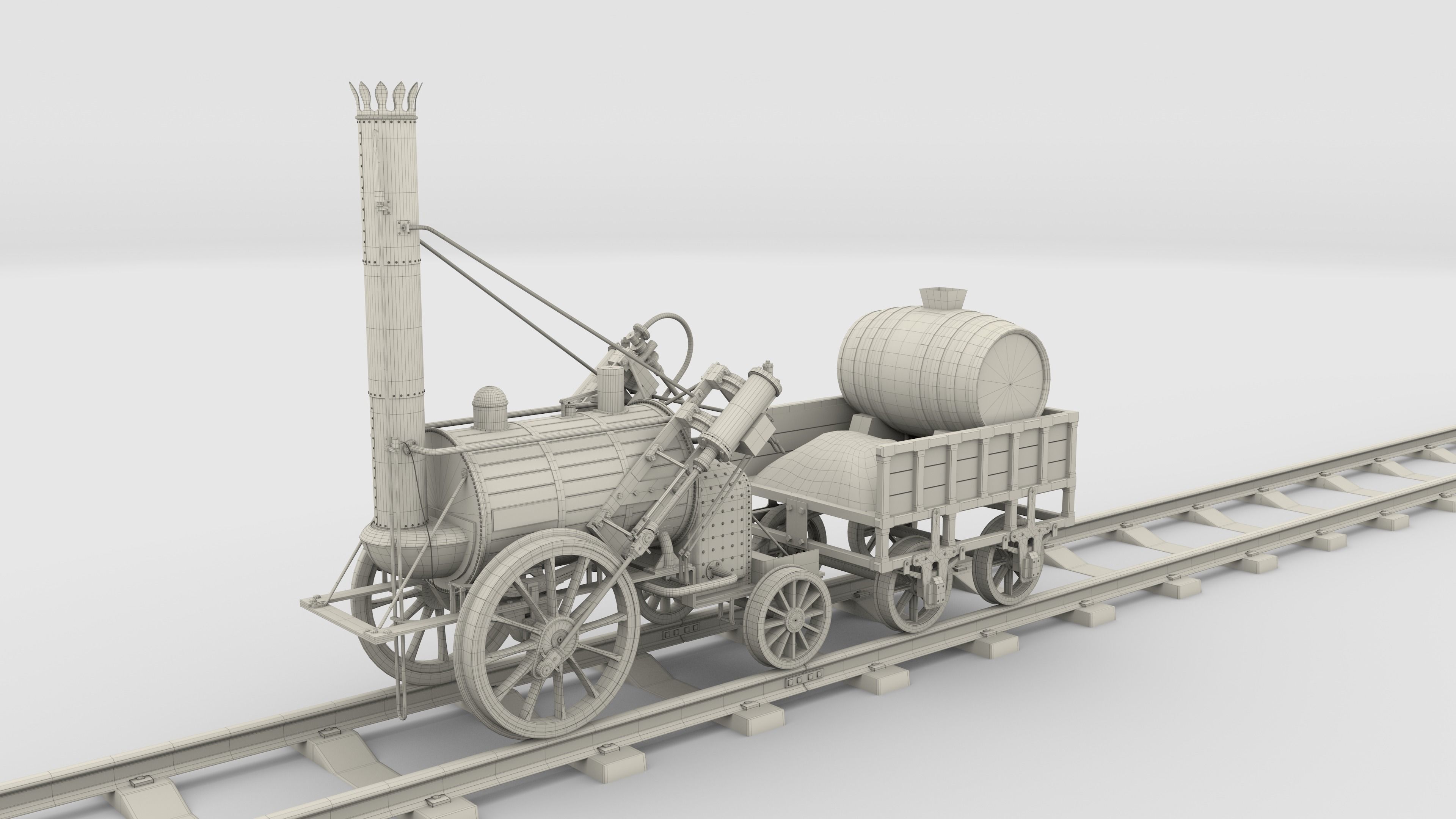The Stephenson Animated Rocket Locomotive 3D model animated | CGTrader