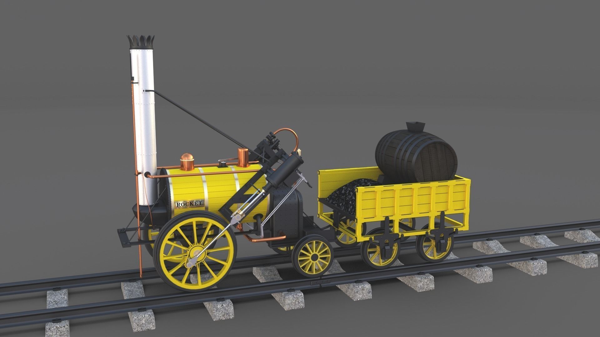 The Stephenson Rocket Locomotive 3D model | CGTrader
