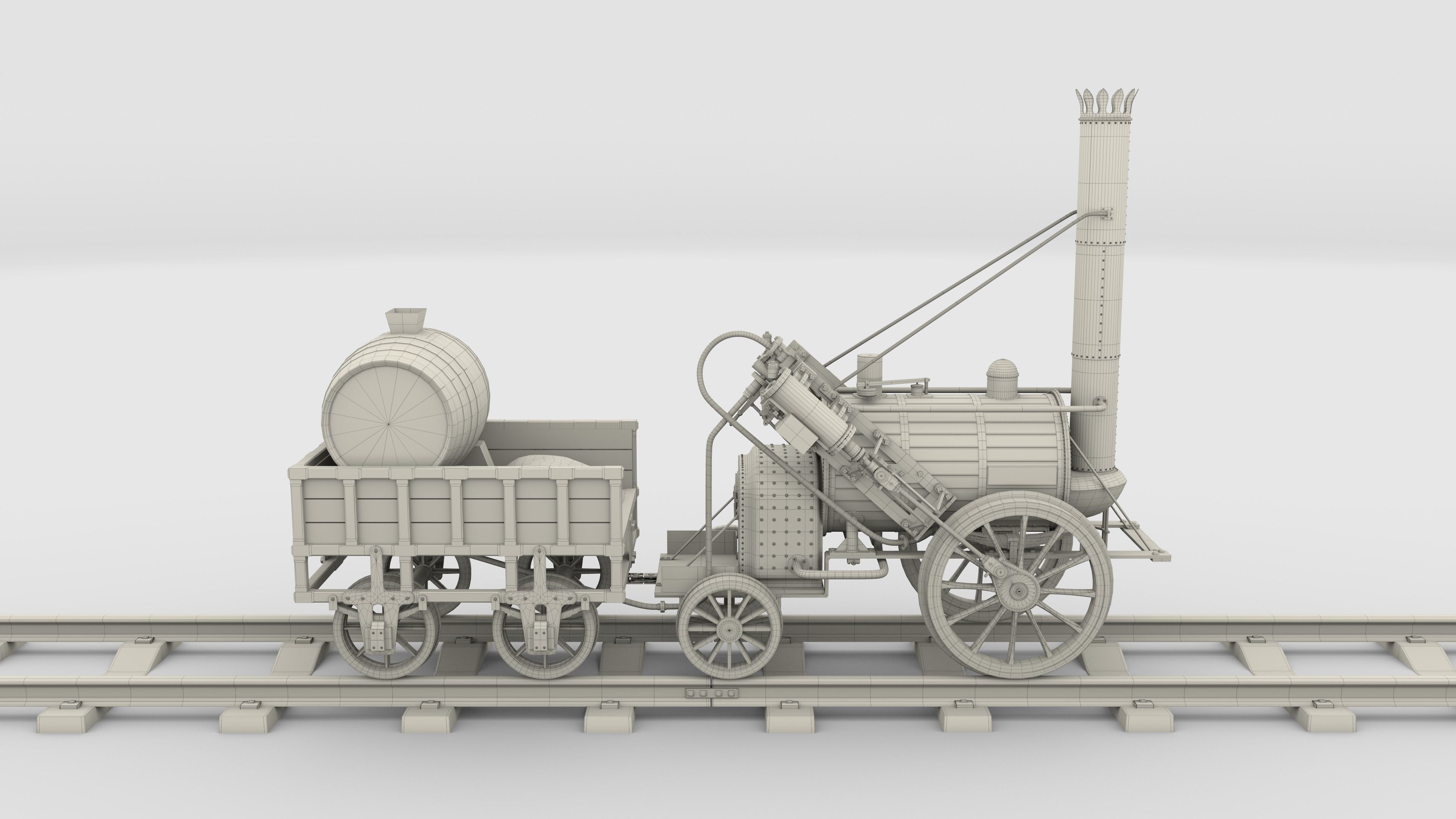 The Stephenson Rocket Locomotive 3D model | CGTrader