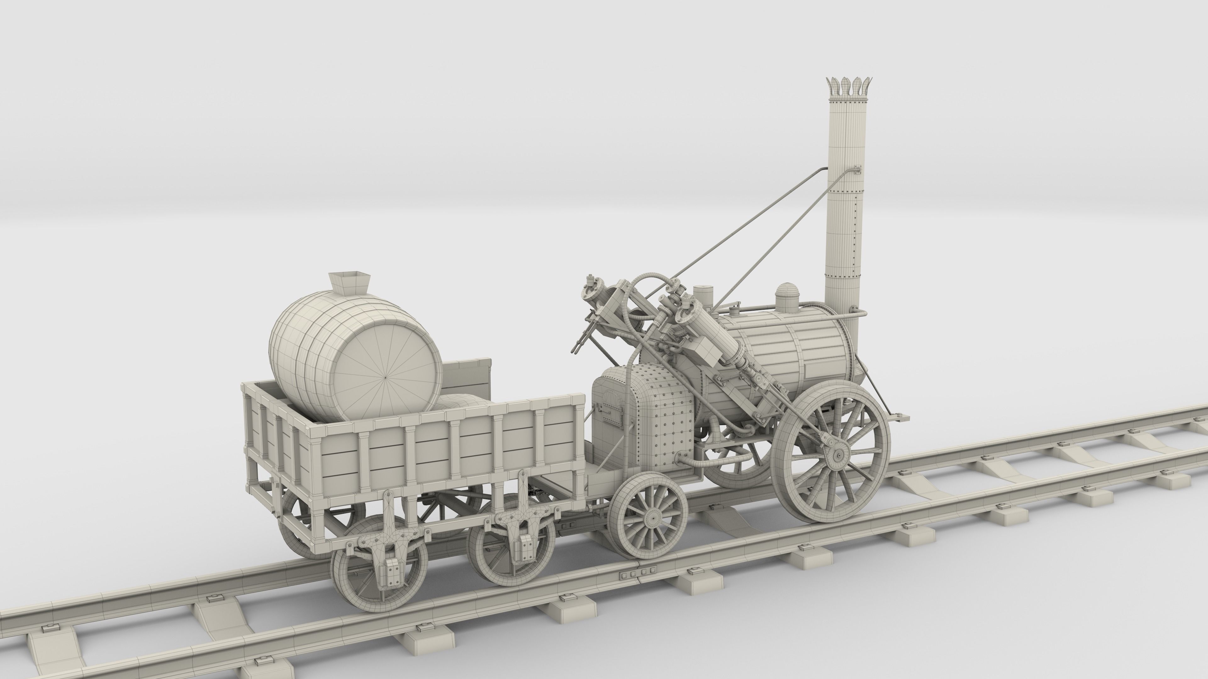 The Stephenson Rocket Locomotive 3D model | CGTrader