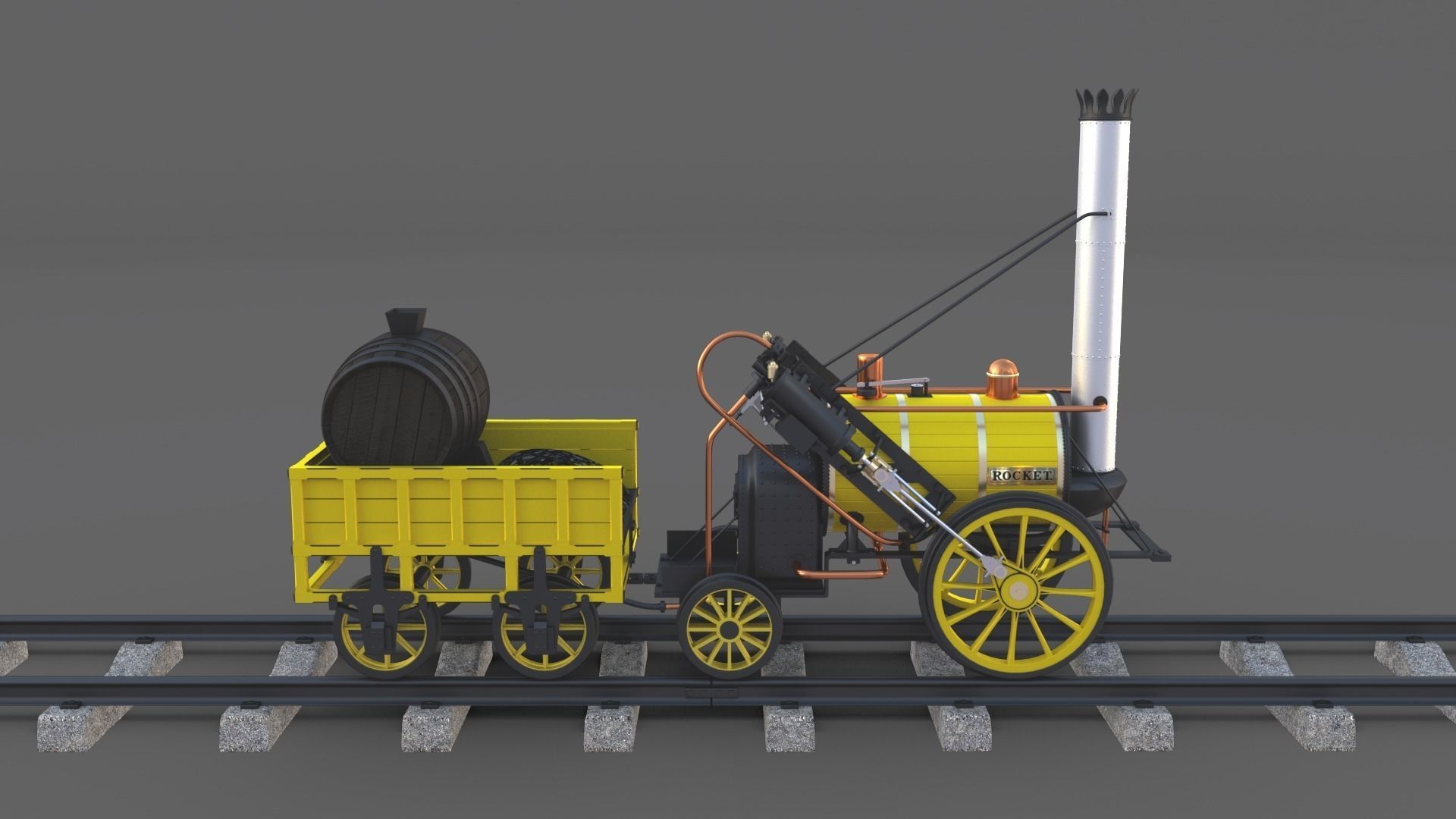 The Stephenson Rocket Locomotive 3D model | CGTrader