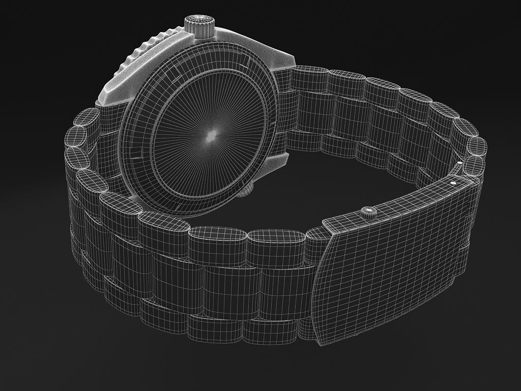Omega Seamaster Planet Ocean Steel Braclet Mens Watch 3D model | CGTrader