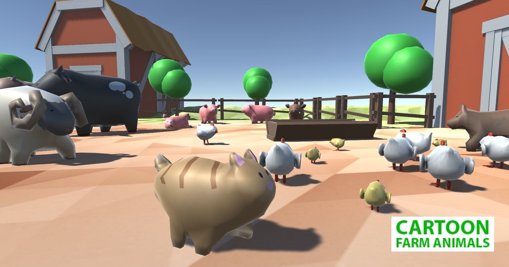 3D model Cartoon Farm Animals VR / AR / low-poly rigged animated | CGTrader