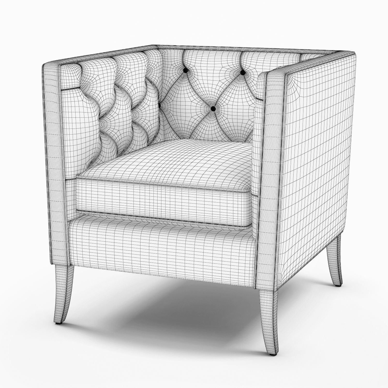 Homeline Emerson capitone armchair 3D model | CGTrader