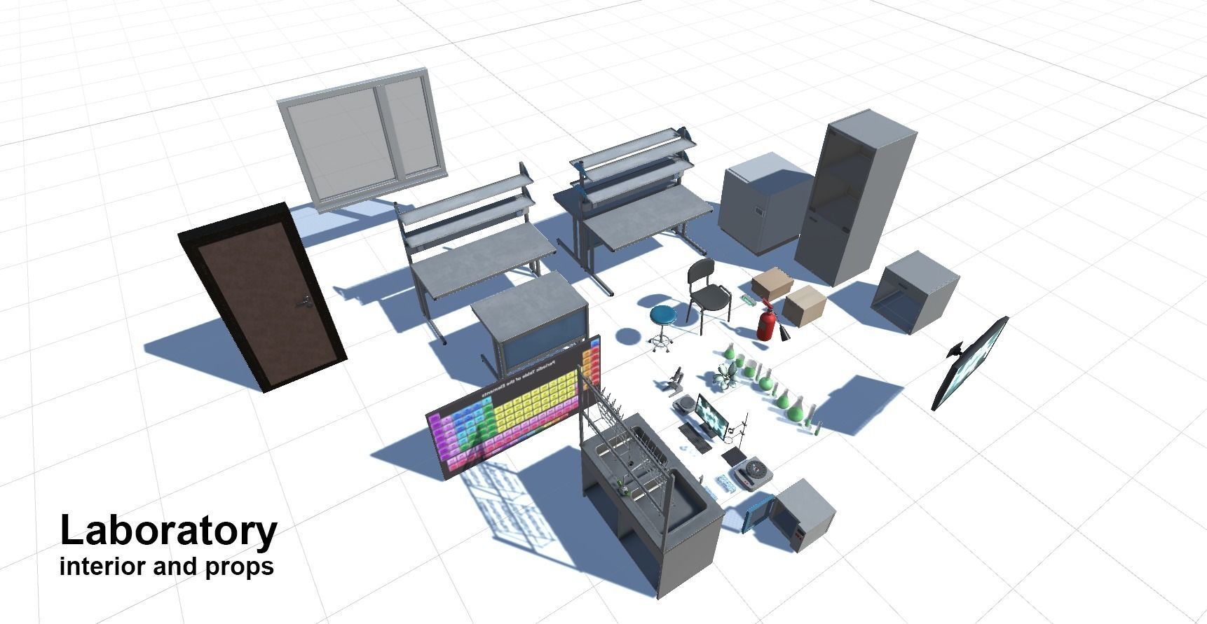 3D model Laboratory - interior and props VR / AR / low-poly | CGTrader