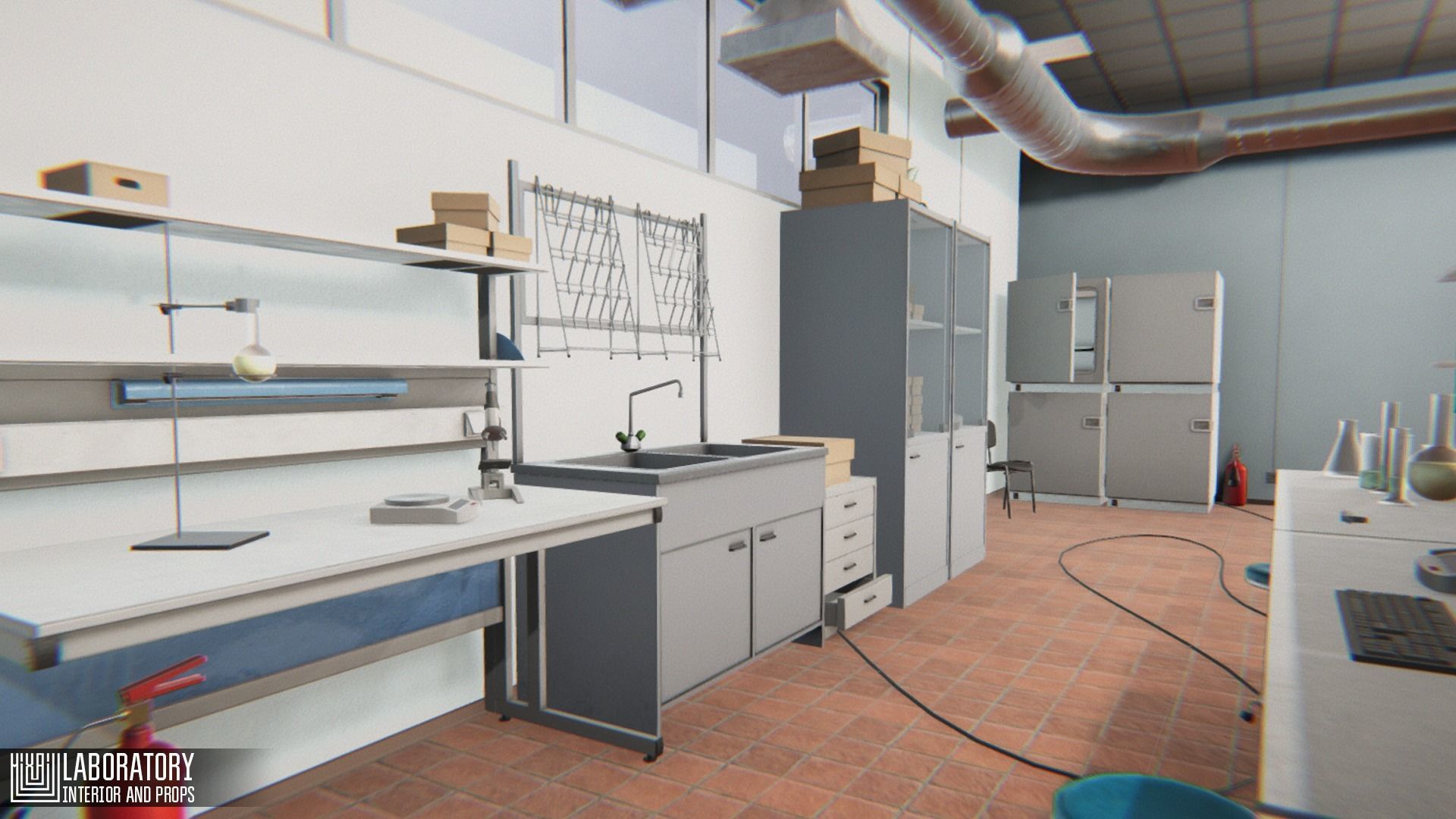 3D model Laboratory - interior and props VR / AR / low-poly | CGTrader