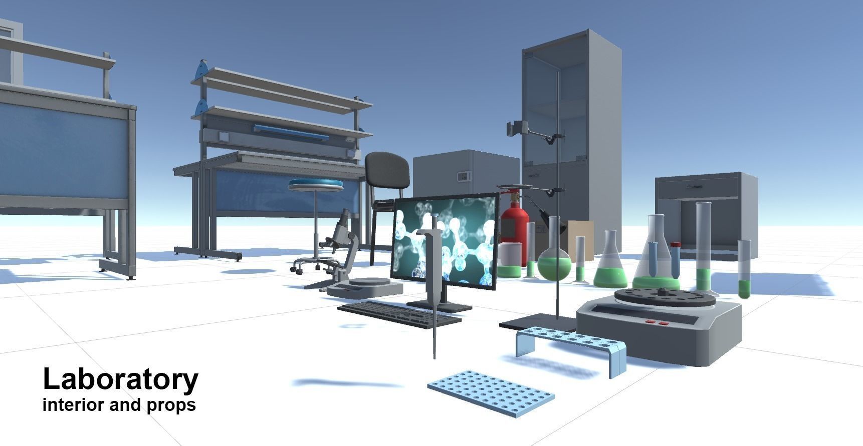 3D model Laboratory - interior and props VR / AR / low-poly | CGTrader