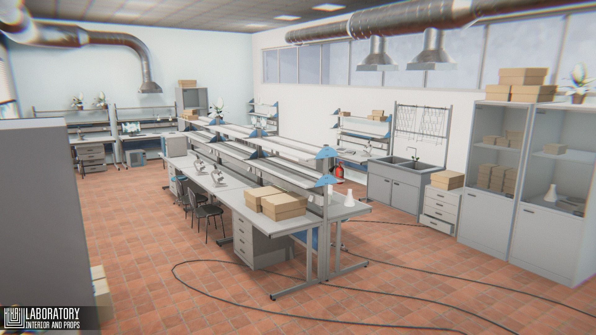 3D model Laboratory - interior and props VR / AR / low-poly | CGTrader