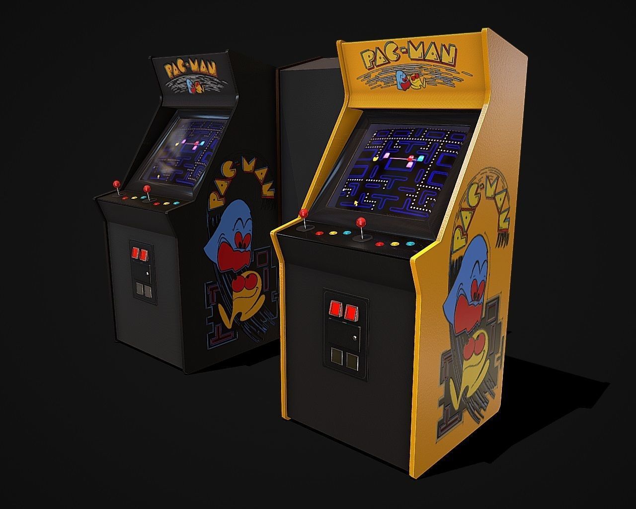 Classic Arcade Game Machines 3D model | CGTrader