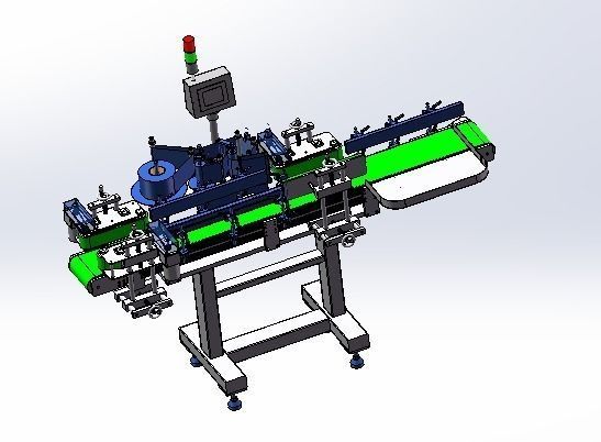Assembly line of labeling machine 3D model | CGTrader
