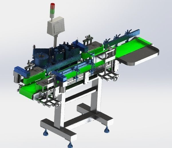 Assembly line of labeling machine 3D model | CGTrader