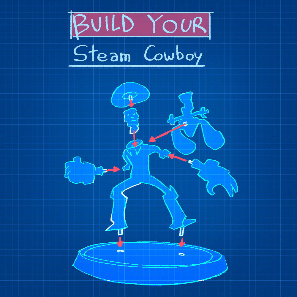 Steam cowboy 3D model 3D printable | CGTrader