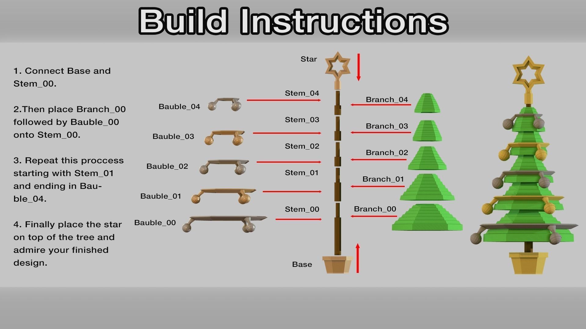 3D Printed Christmas Tree 3D model 3D printable | CGTrader