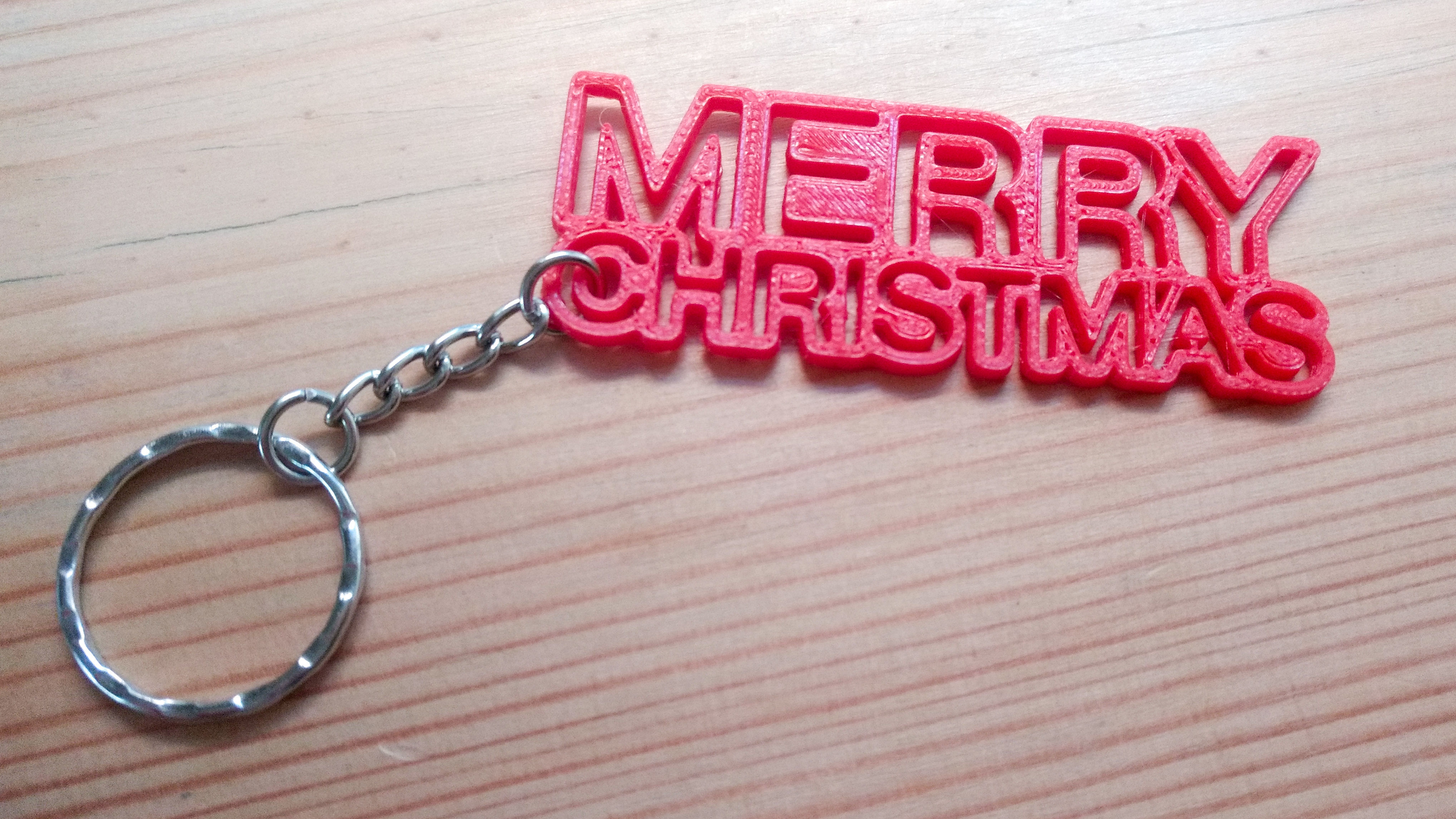 Merry Christmas Keychain - Keyring 3D model 3D printable | CGTrader