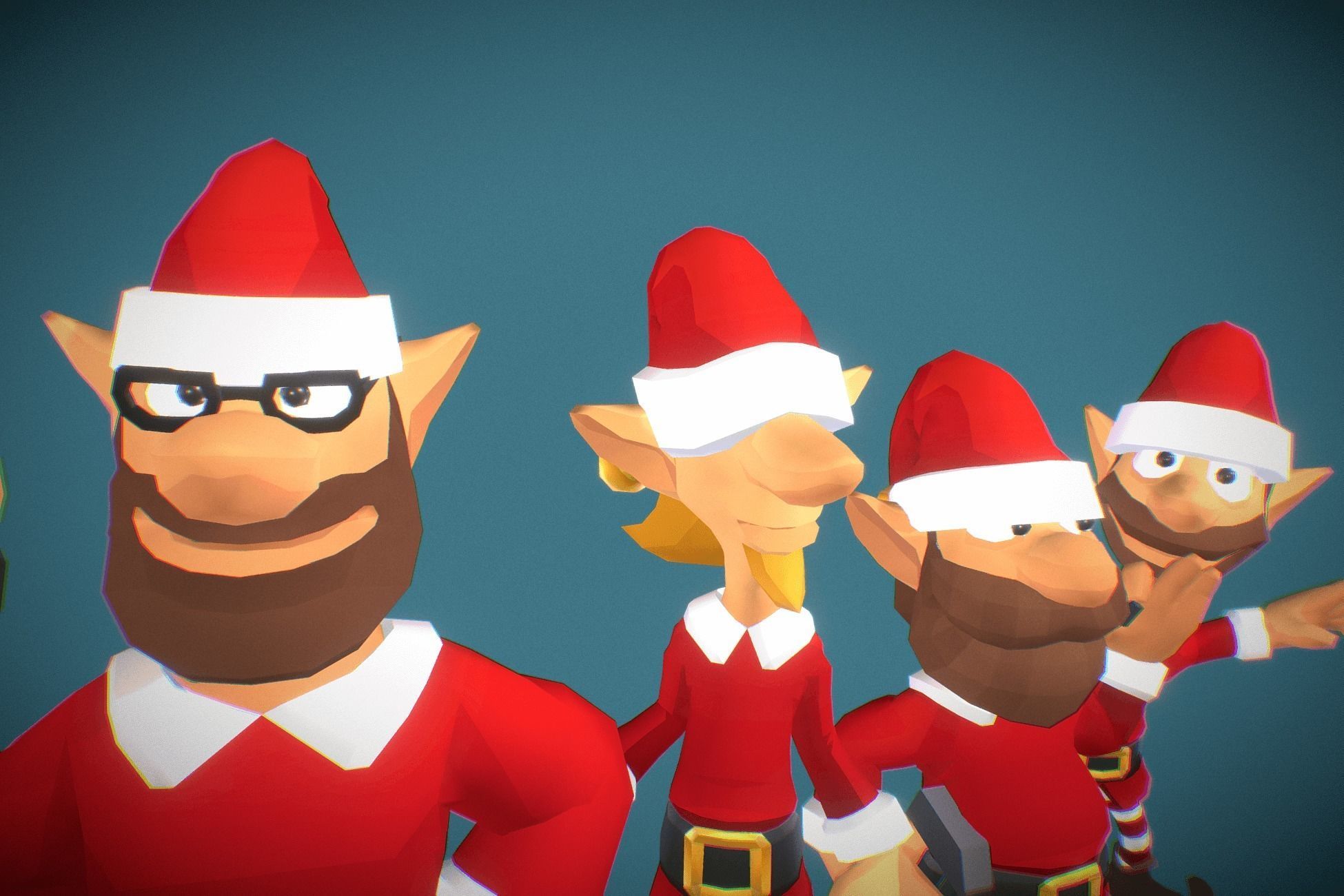3D model Santas Elves - Toon Series VR / AR / low-poly rigged | CGTrader