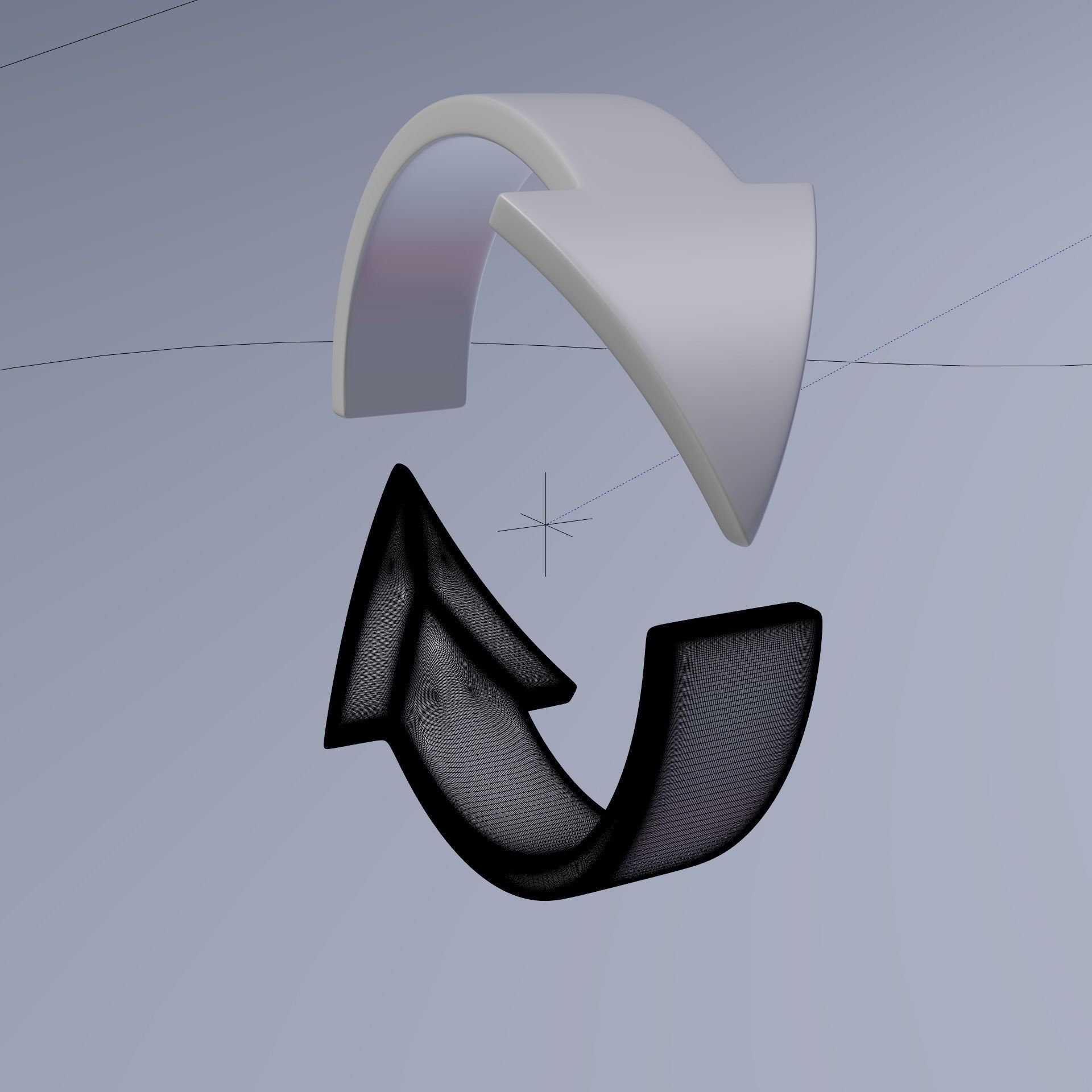 3D model Half loop arrow VR / AR / low-poly | CGTrader