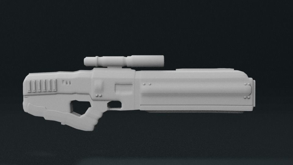 Futuristic Blocky Gun free VR / AR / low-poly 3D model rigged | CGTrader