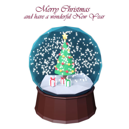 3D model Low Poly Christmas Globe VR / AR / low-poly | CGTrader