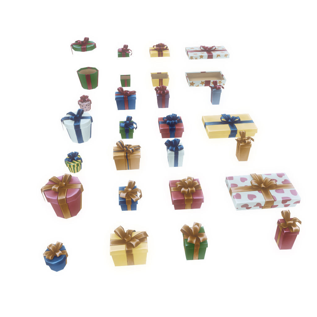 3D model Christmas Tree and Presents - Low Poly Hand Painted VR / AR ...